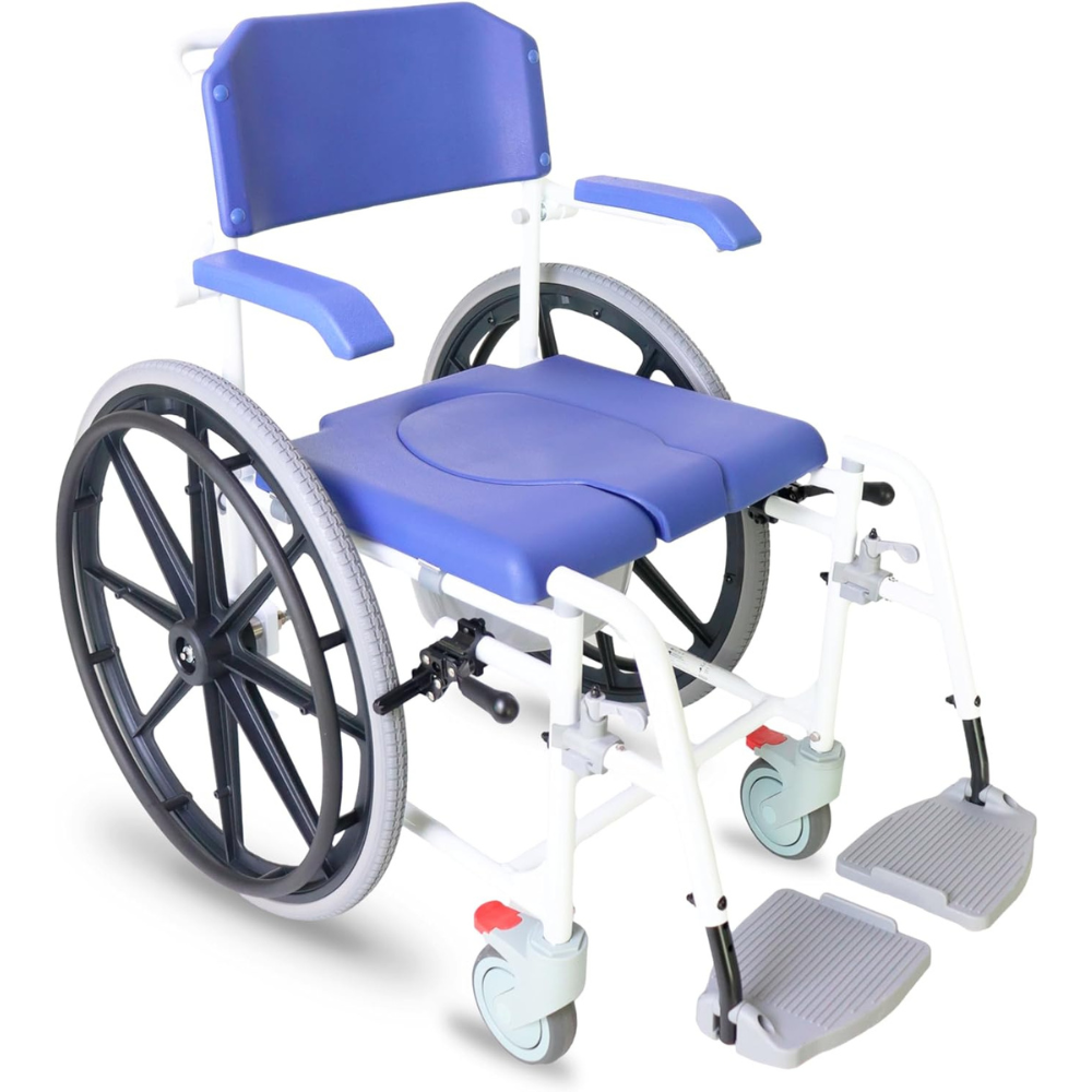 Silla de Ruedas para Ducha Autopropulsable Azul | KMINA — kmina.com