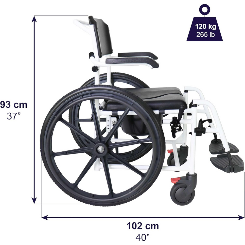 Silla de Ruedas para Ducha Autopropulsable Negra | KMINA — kmina.com