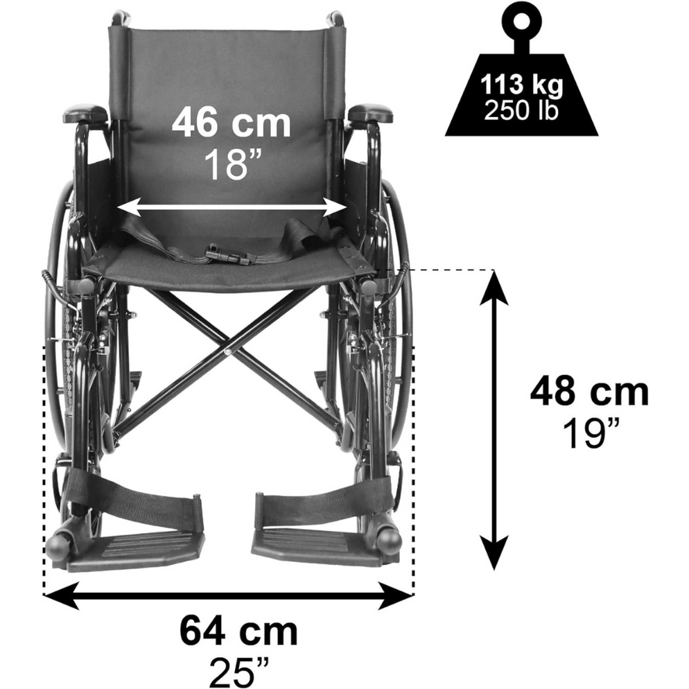 Silla de Ruedas Plegable Autopropulsable (Anchura Asiento 46 cm) | PEPE ...